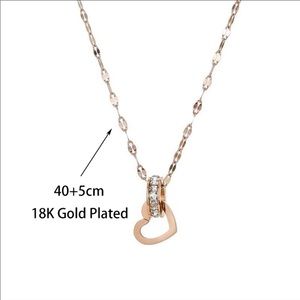 Jewelry | New Double Loop Heart Rose Gold Necklace | Poshmark